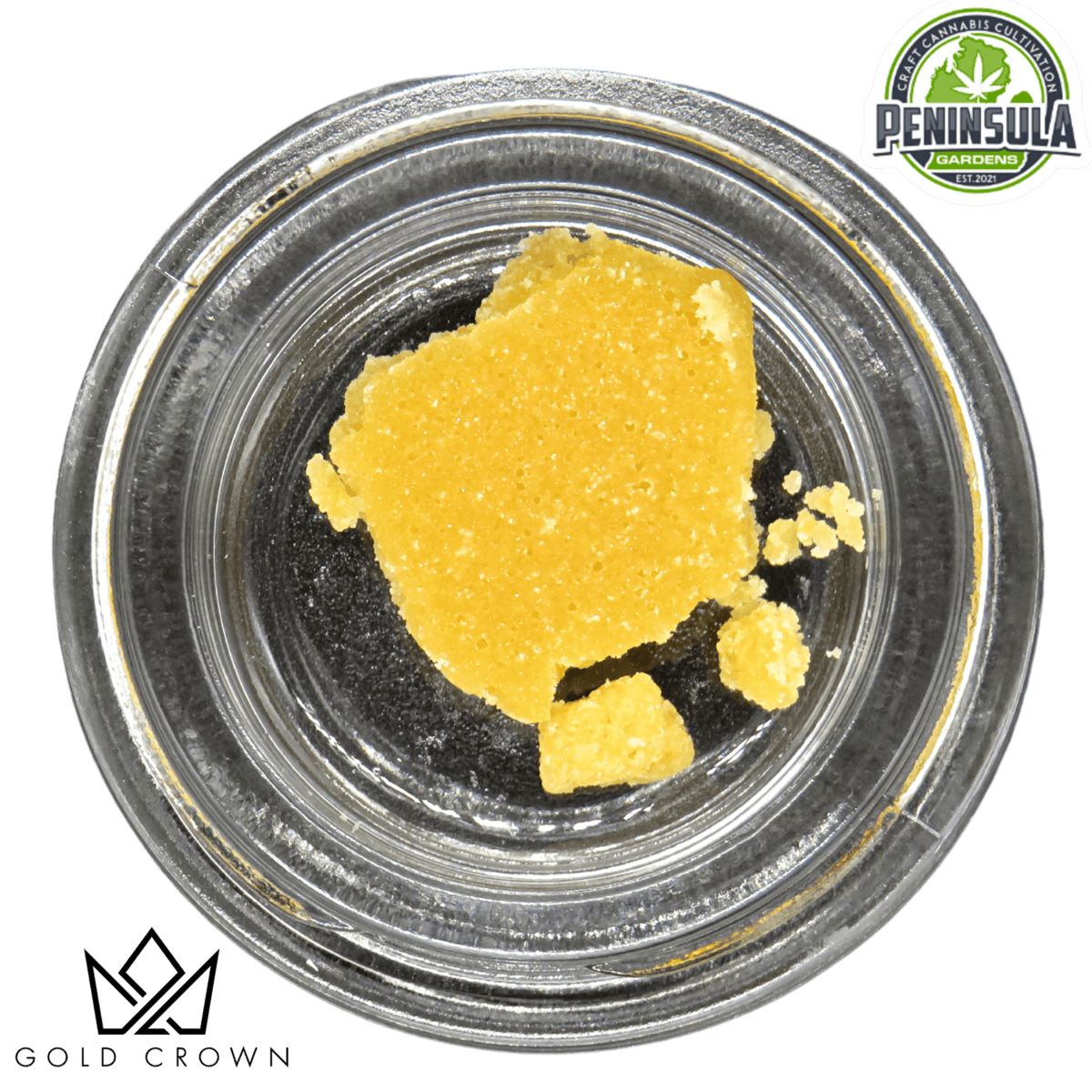 Gold Crown x Peninsula Gardens | Crumble 1g | Garlic Grove - Gold Crown