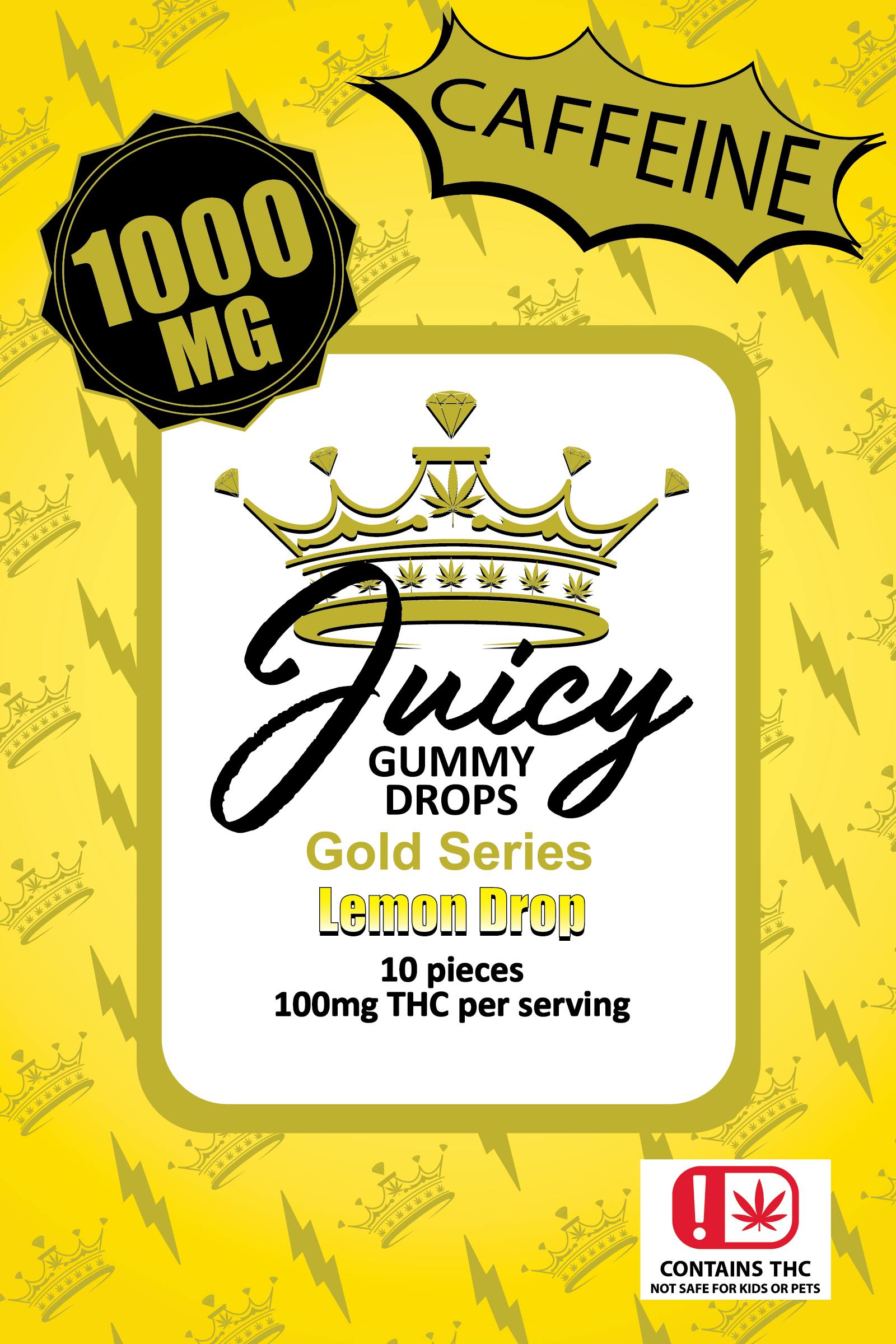 Juicy - Lemon Drop 1000mg with Caffeine 100mg THC/5mg Caffeine Gold ...