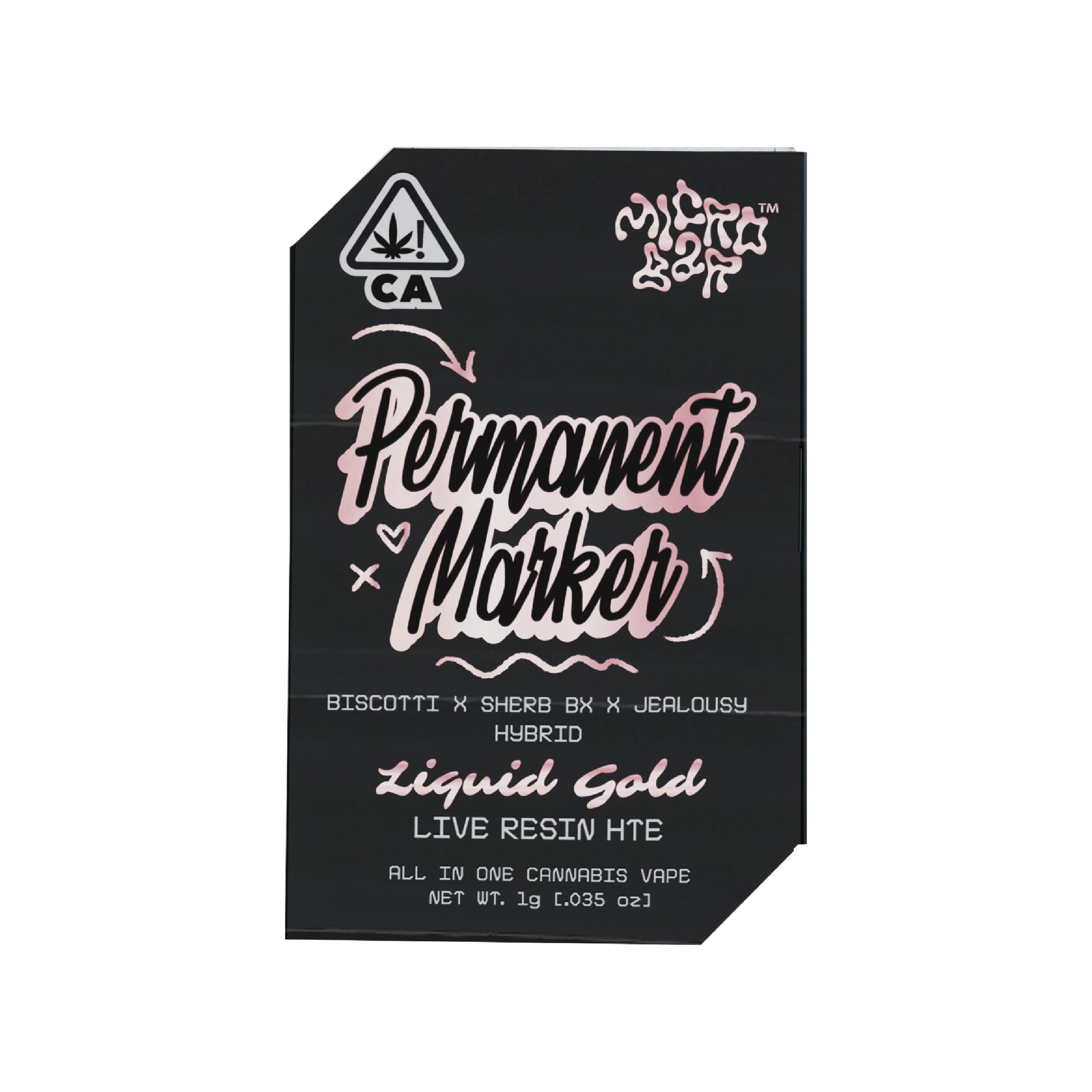 Permanent Marker (Hybrid) - Liquid Gold Live Resin 1g AIO - Micro Bar