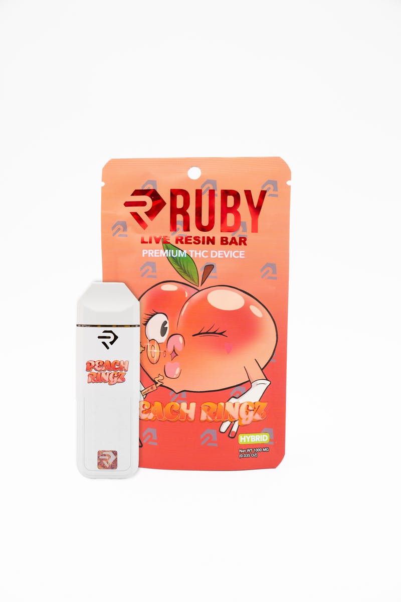 RUBY Peach Ringz Live Resin All In One 1000mg - Ruby Concentrates