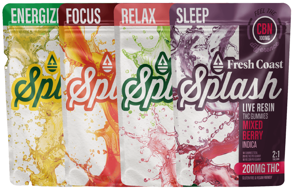 Peach Mango | Splash Live Resin Vegan Gummies | 200mg THC : 50mg CBG ...