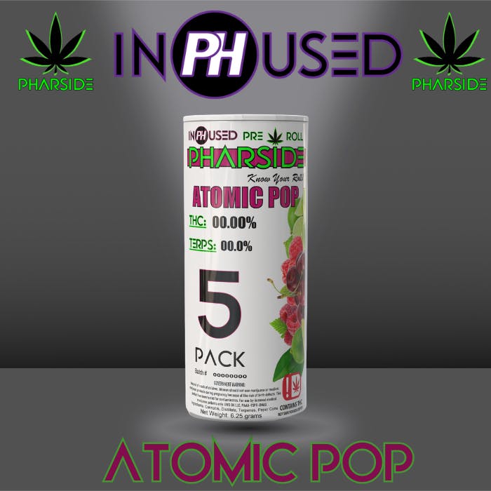 5 pack- Infused Pre-rolls- Atomic Pop - Pharside