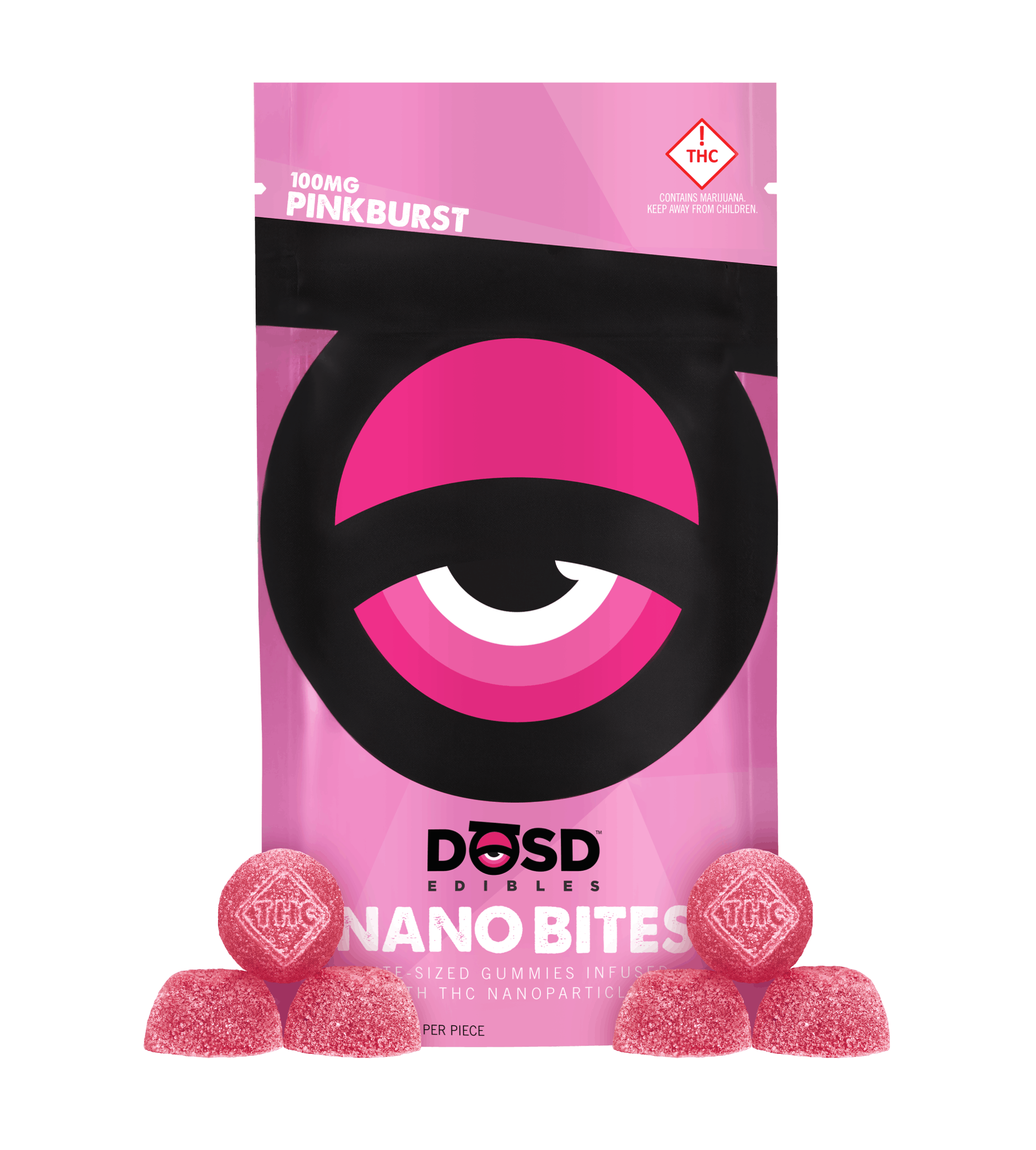 Nano Bites - Pinkburst 100mg - DŌSD Edibles