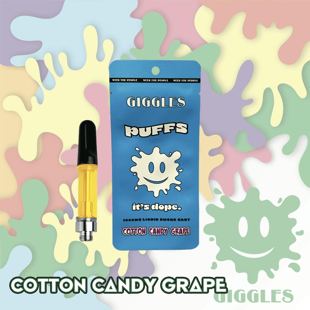 Giggles Puffs | Cotton Candy Grape | 1g Cart - Giggles