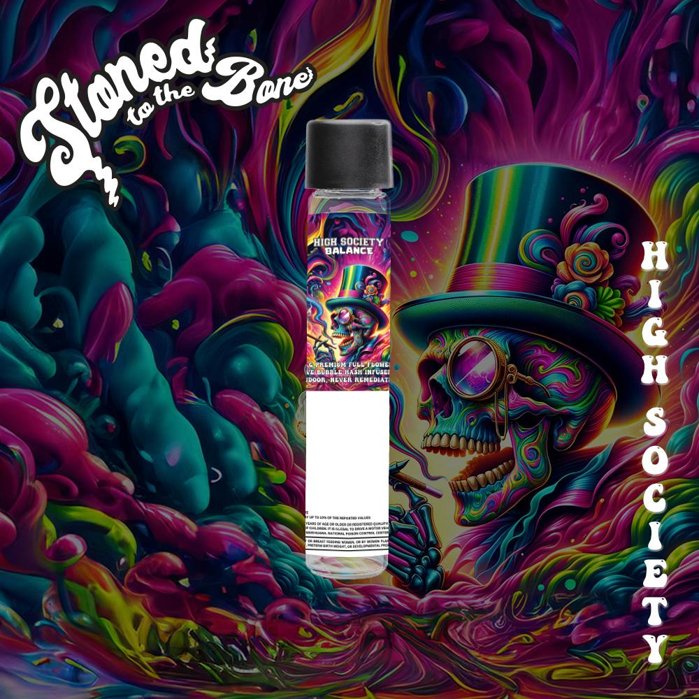 High Society | Live Bubble Hash & Diamond Infused Pre-Roll | 1g - Stoned to the Bone