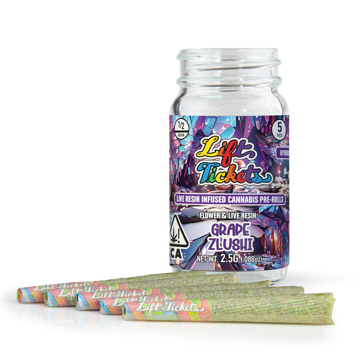 Grape Zlushi - Infused Pre-Roll 5-Pack - Lift Tickets
