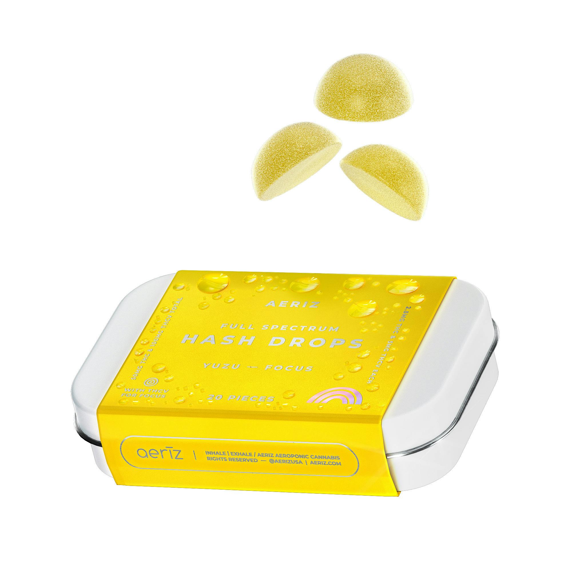Yuzu Focus Full Spectrum Hash Drops 50mg 20pk - Aeriz