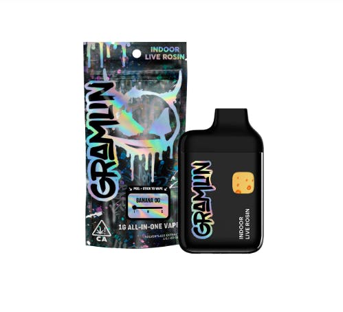 Banana OG Indoor Live Rosin AIO 1g Vape - Gramlin