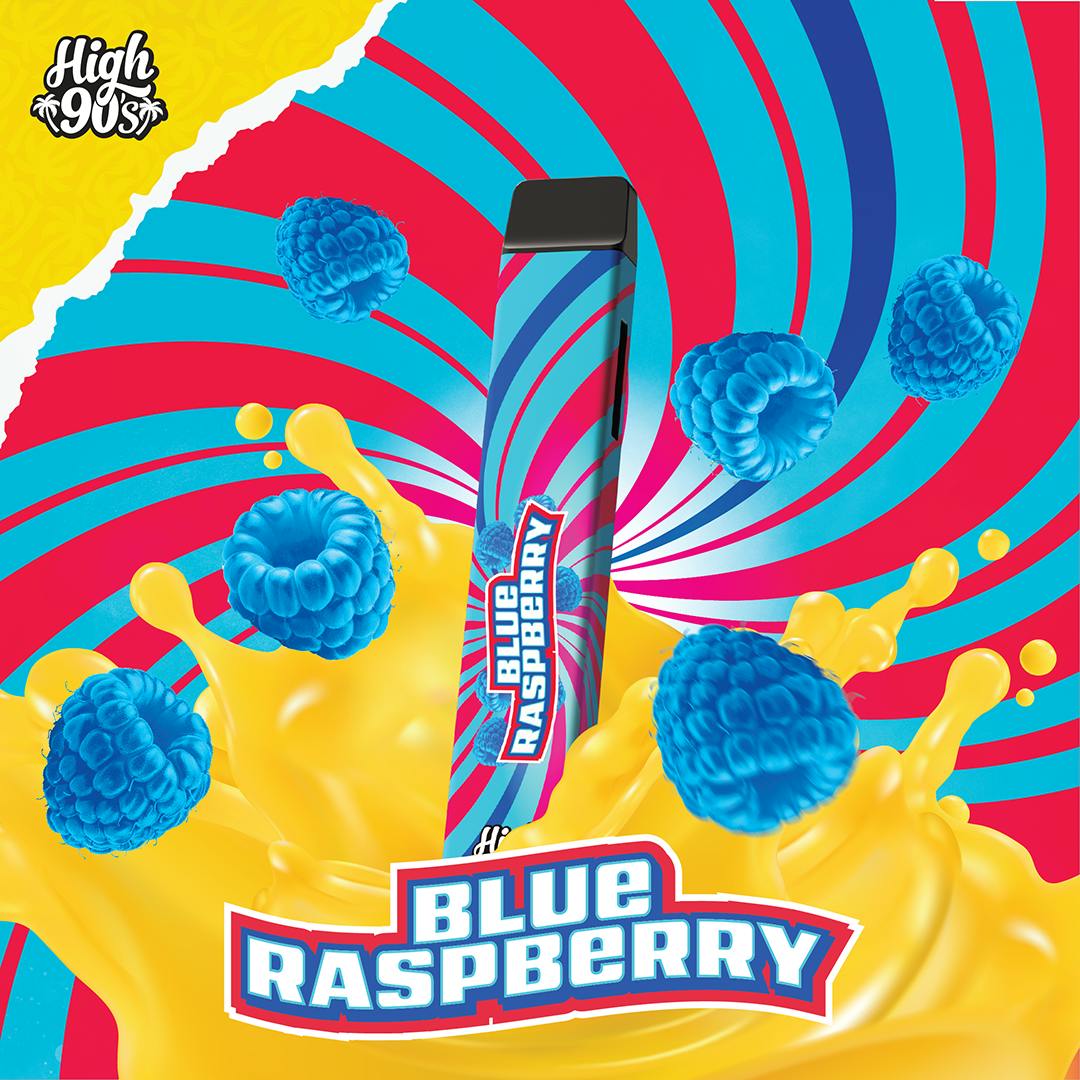 High 90s : Blue Raspberry 1g All-In-One Vape - HIGH 90s