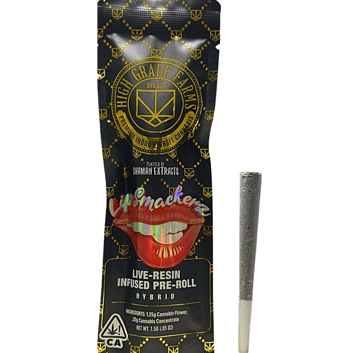 💋 Lip Smackerz 1.5G Live Resin Infused Pre-Roll - High Grade Farms
