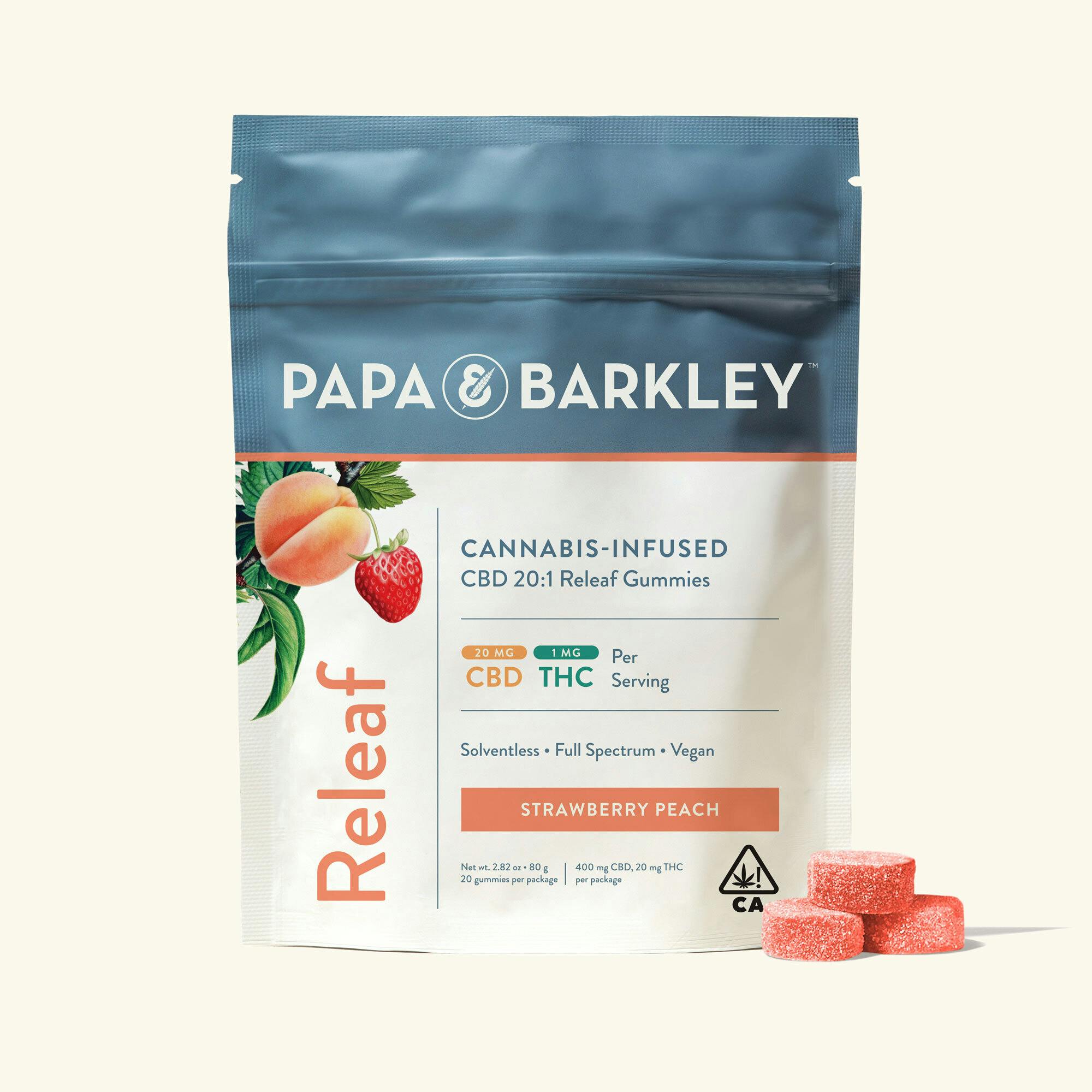 Strawberry Peach Releaf Gummies - Papa & Barkley