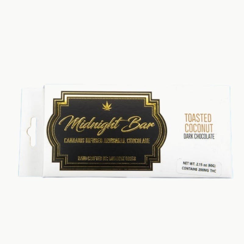 Midnight Roots - Midnight Bar Toasted Coconut Chocolate 200mg ...