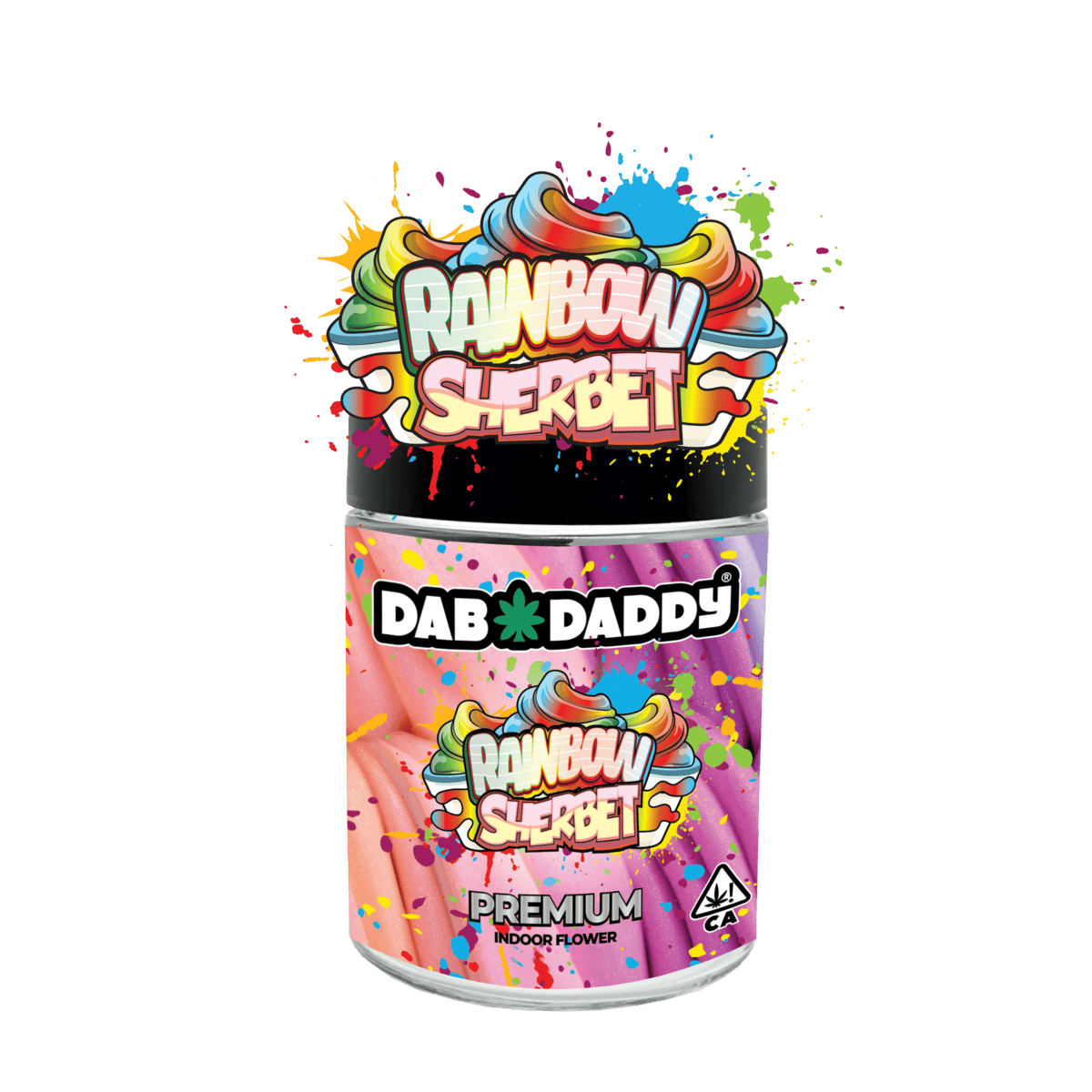 Rainbow Sherbet Flower Dab Daddy® 28g Premium Indoor Flower - Dab Daddy