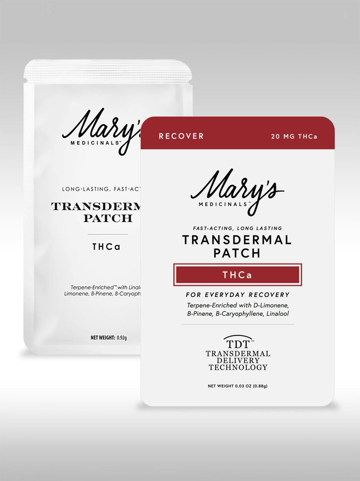 Mary's Medicinals | Recover THCA | Transdermal Patch | 20mg - Mary's ...