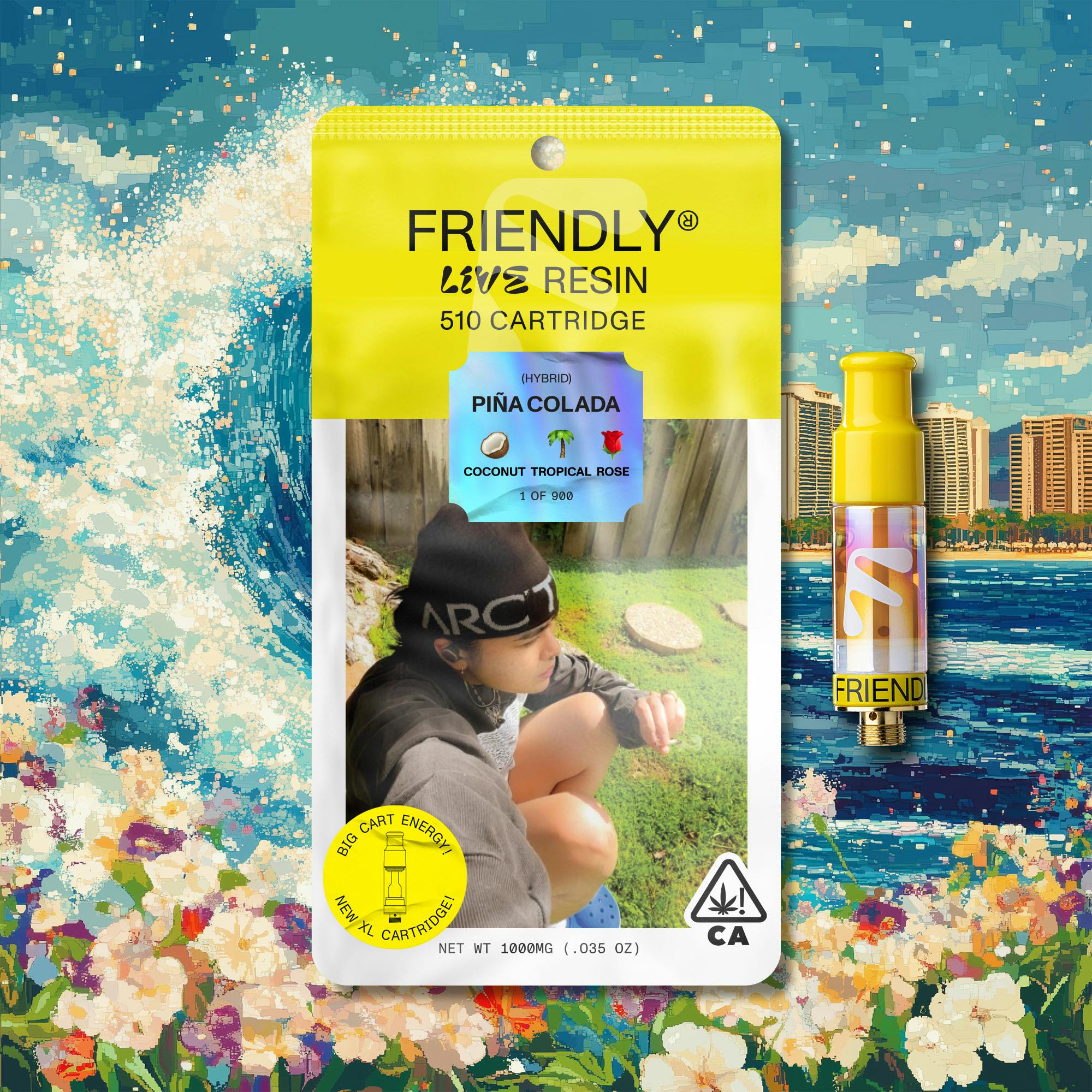 Pina Colada - Hybrid - 1g Live Resin 510 Cart - Friendly Brand