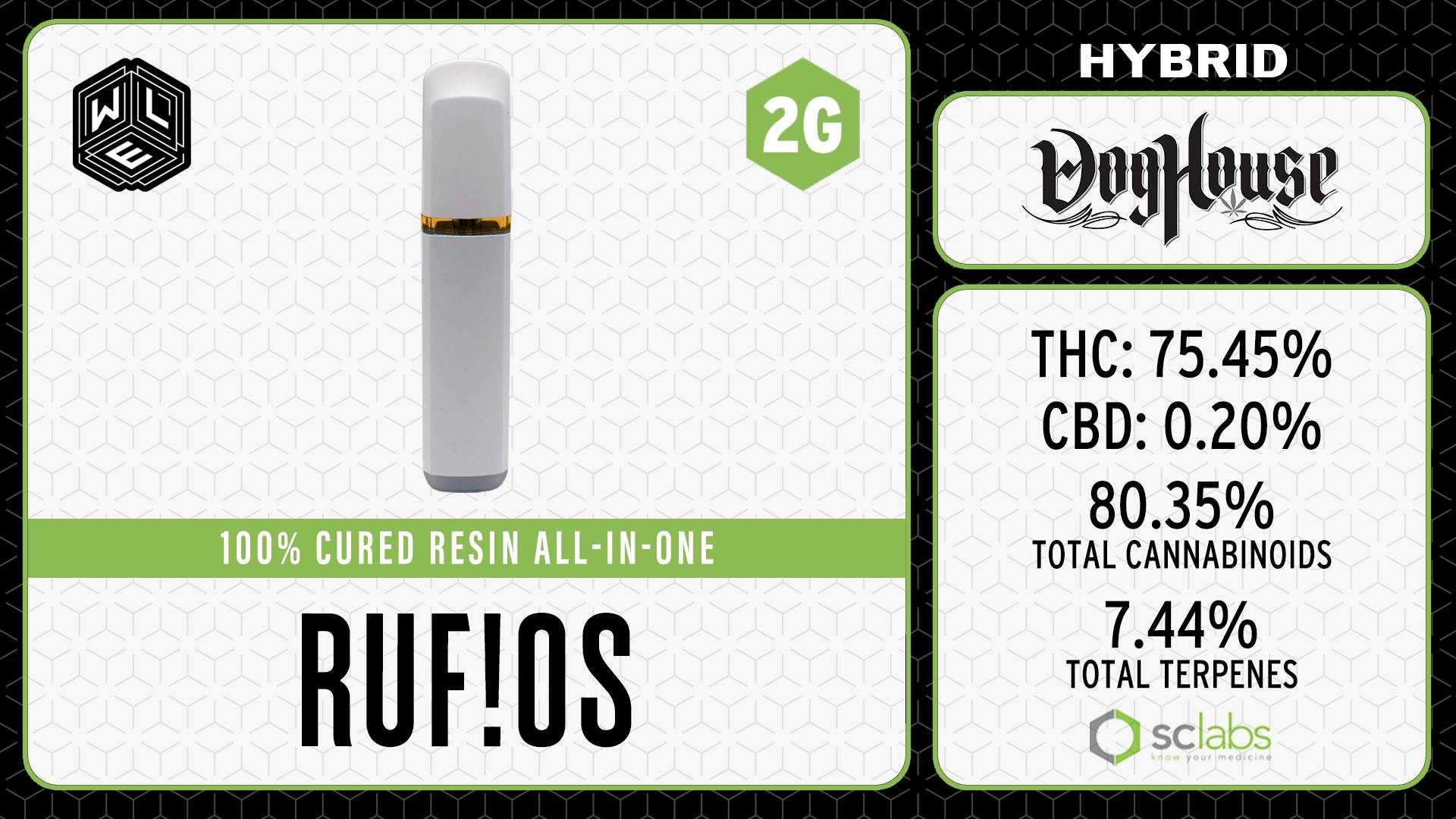 WLE | Rufios | Cured Resin AIO | 2G - White Label Extracts