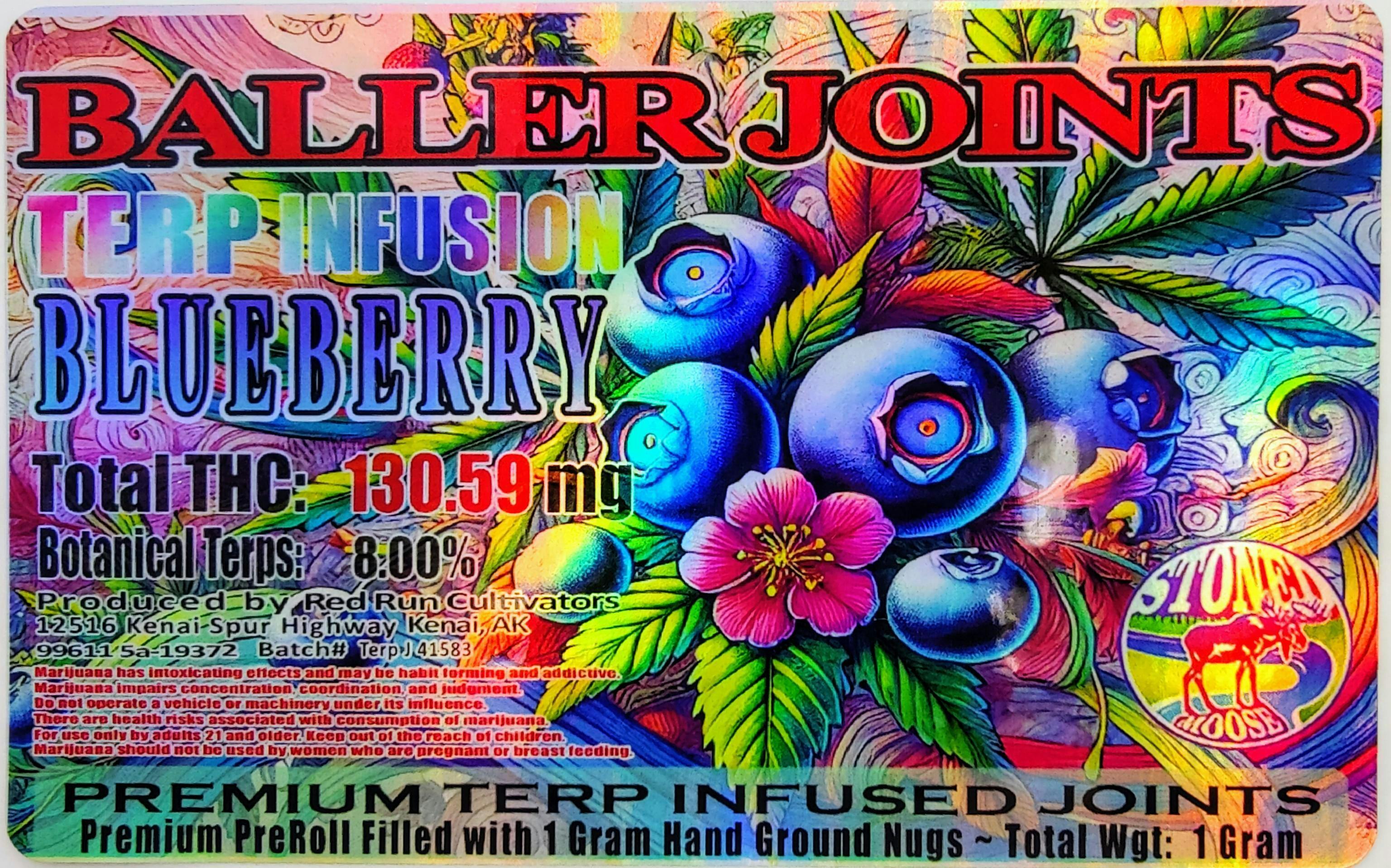 Red Run - Blueberry Terp Infusion Baller Joints 1g - Red Run Cannabis ...