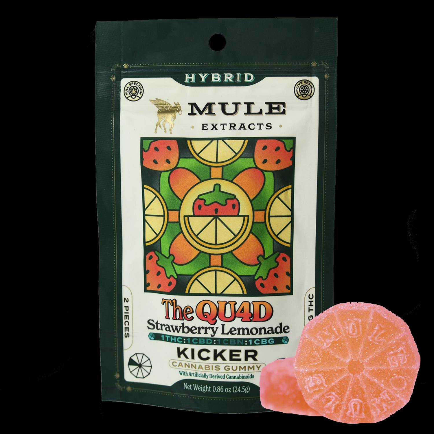 Mule - Strawberry Lemonade The Quad Gummies 100mg 2pk - Mule Extracts