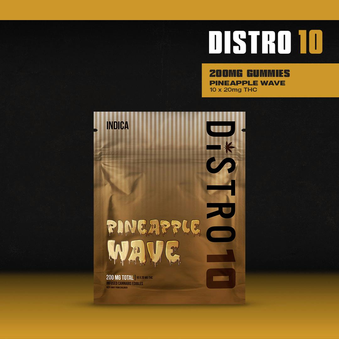 Distro10 - Pineapple Wave - Gummies 200mg (10x20mg) - Distro 10