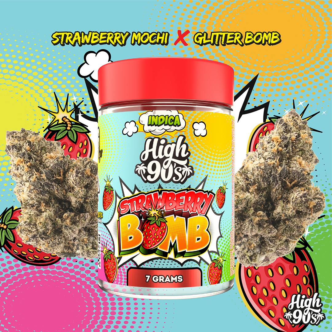 High 90s : Strawberry Bomb 7g Small Nugs Flower - HIGH 90s