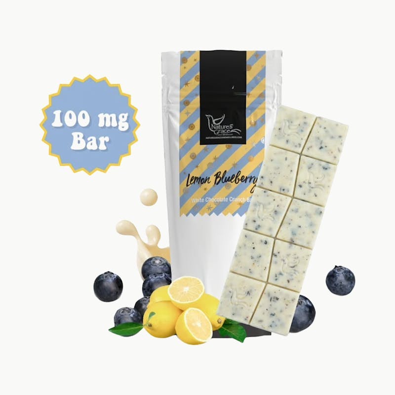 Nature's Grace | 100mg White Chocolate Bar - Lemon Blueberry - Nature's ...
