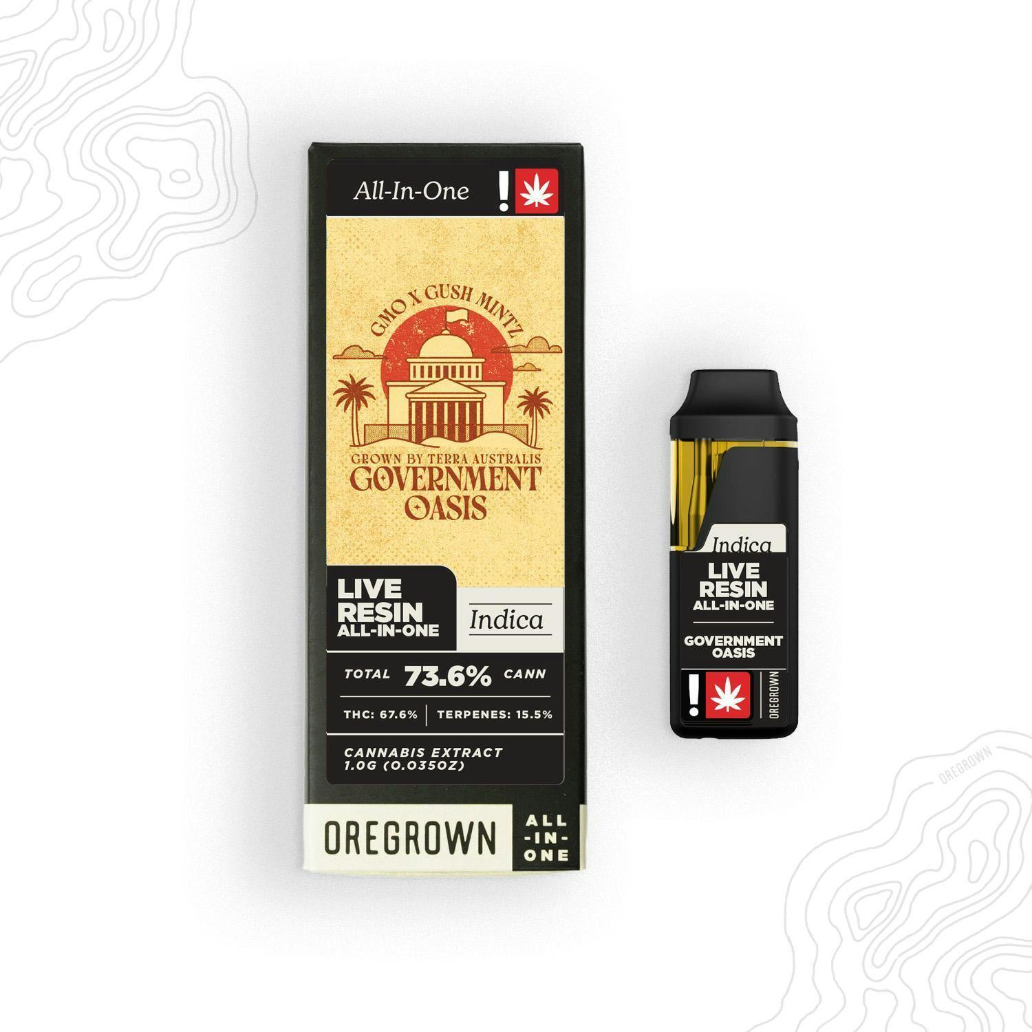 Oregrown - Government Oasis Live Resin + All-In-One - Oregrown