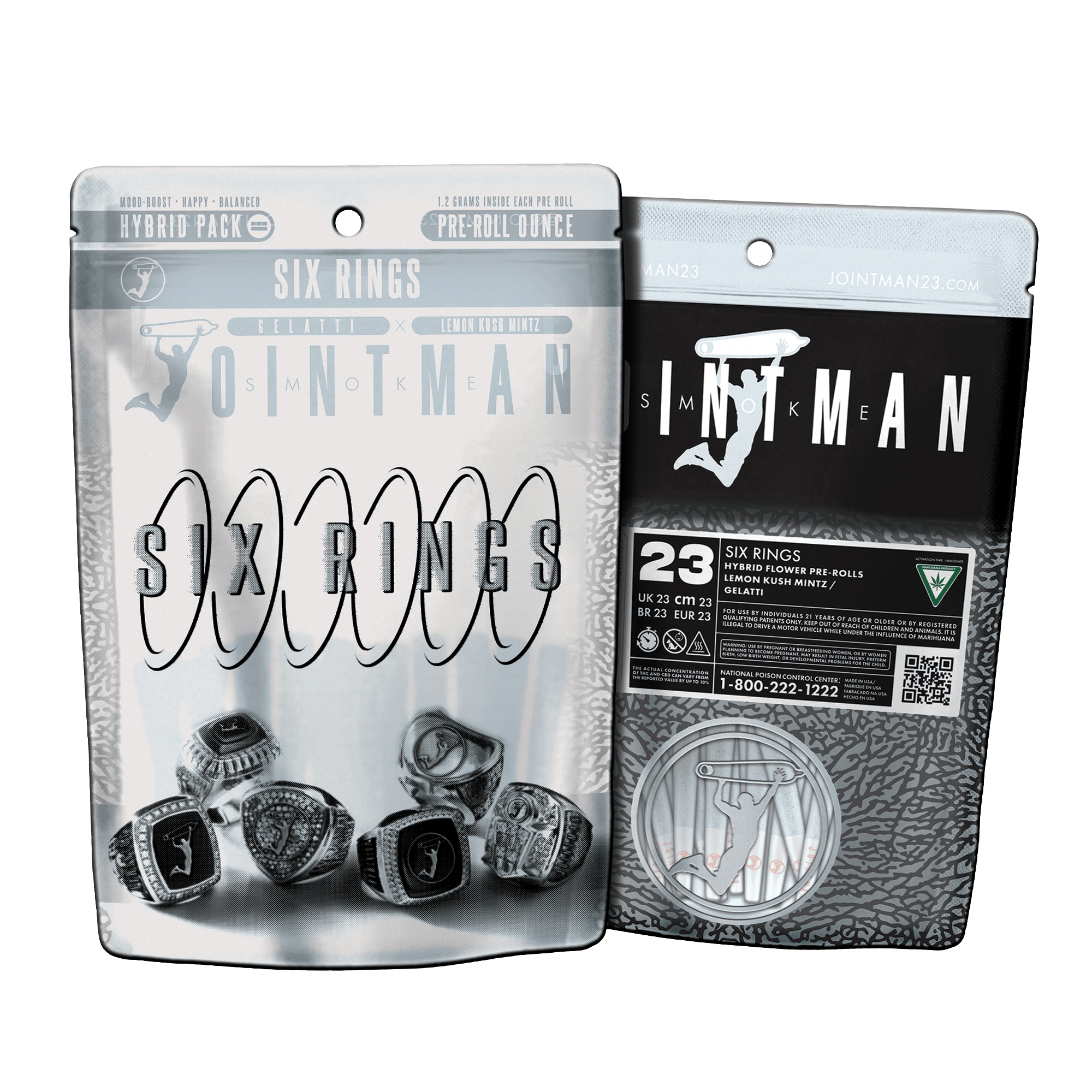 Jointman - 1oz Pre-packed (23) Pre-rolls - 6 Rings - Jointman