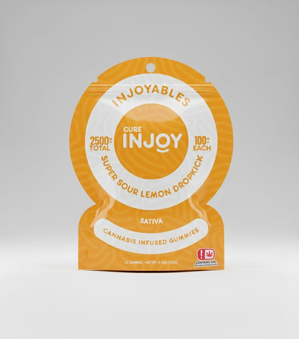 Cure Injoy - Super Sour Lemon Dropkick - 2500MG (HYBRID) - Cure Injoy