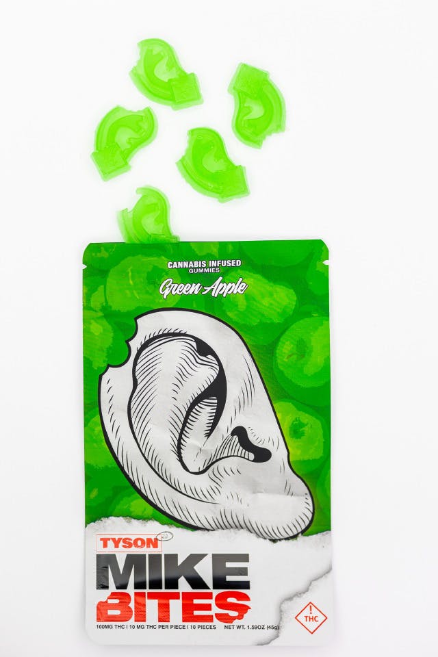 Tyson 2.0 Green Apple Mike Bite Ear Gummies 100mg - Elevated Labs