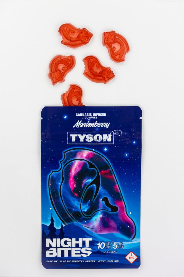 Tyson 2.0 Nite Bites Marionberry Mike Bite Ear Gummies 100mg - Elevated ...