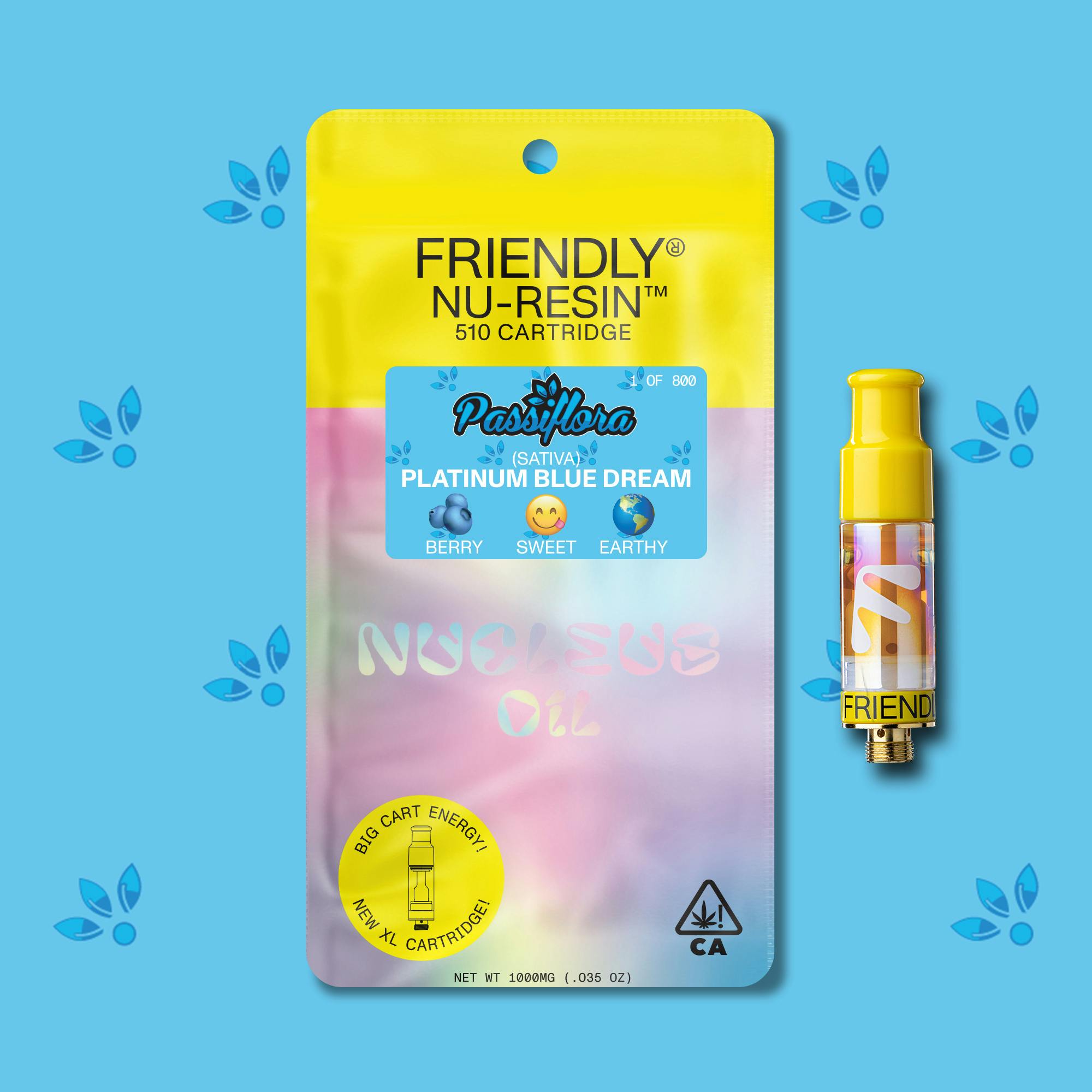 Platinum Blue Dream - 1g Nucleus Cured Resin 510 Cart - Friendly Brand
