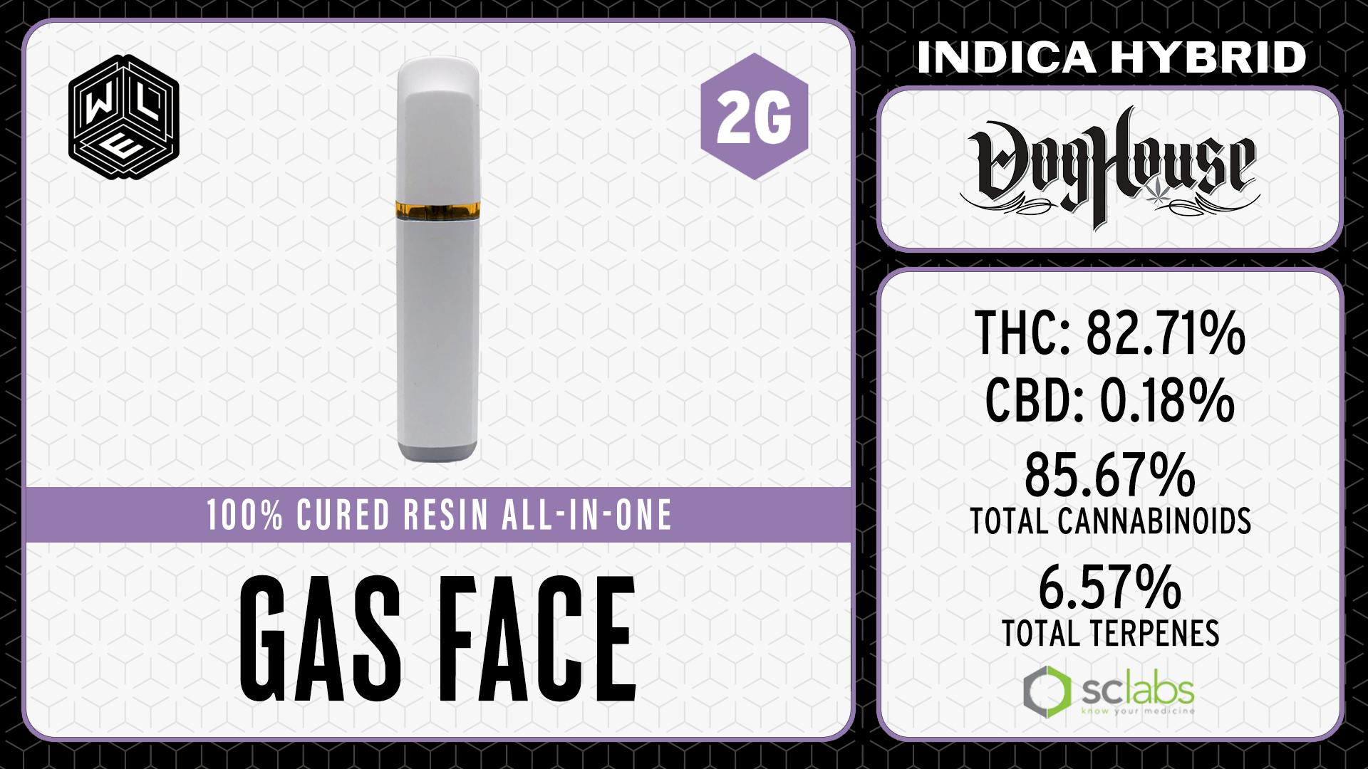 WLE | Gas Face | All-In-One Cured Resin Cartridge (2g) Indica Hybrid ...