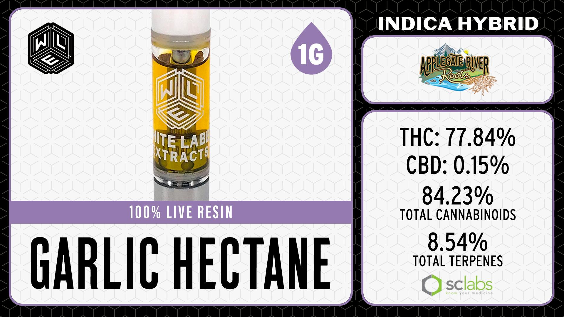 WLE | Garlic Hectane | Live Resin Cartridge (1g) Indica Hybrid - White ...