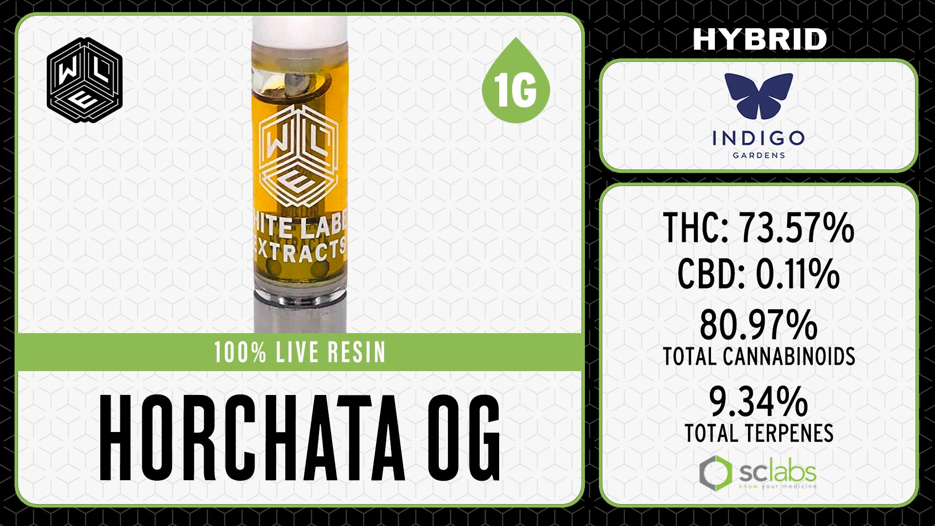 WLE | Horchata OG | Live Resin Cartridge (1g) Hybrid - White Label Extracts