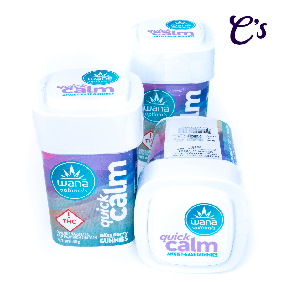 Wana Optimals Quick Calm Bliss Berry 1mg THC:10mg CBD:10mg CBG Gummies ...