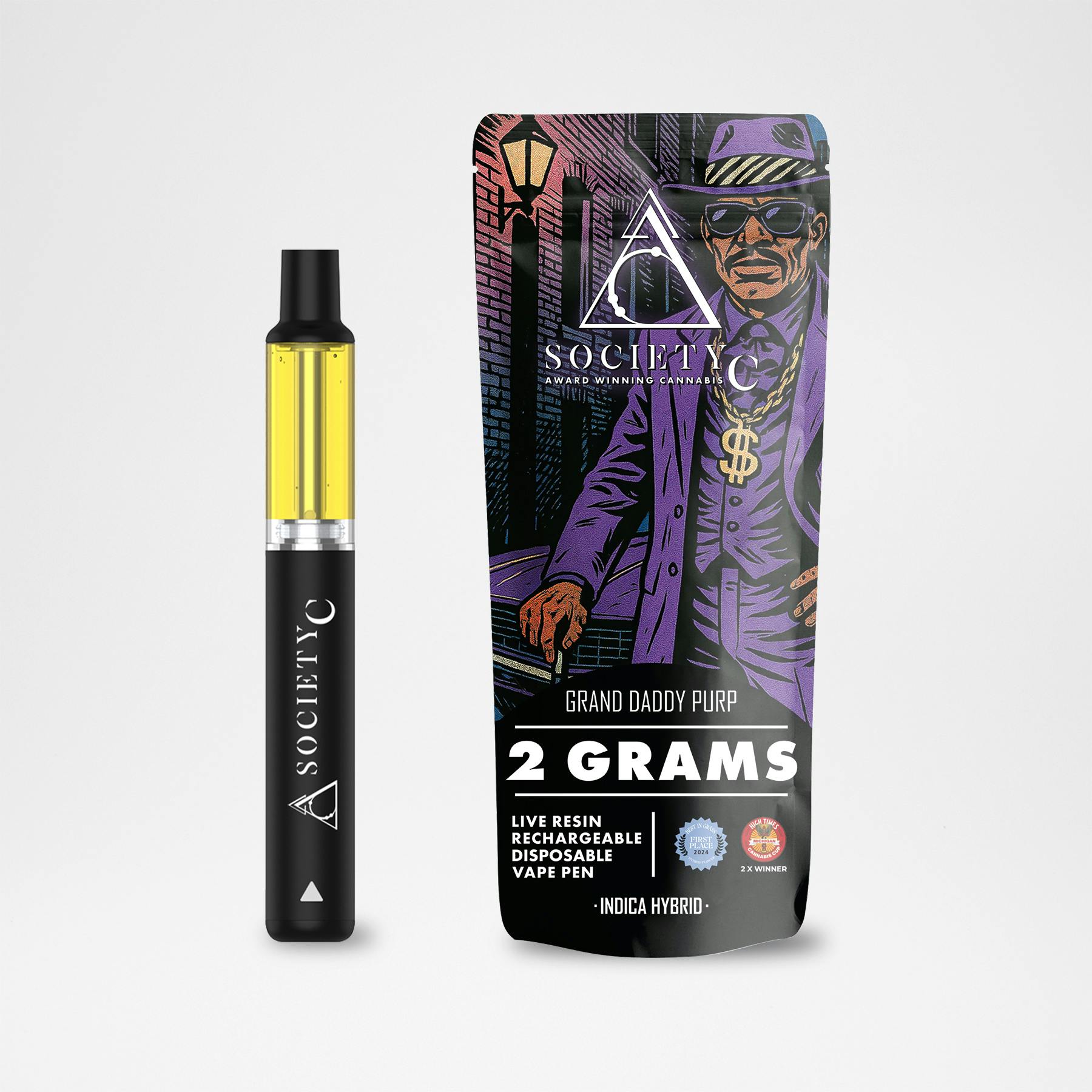Society C - Grand Daddy Purp - 2g Live Resin Disposable Vape - Rush ...