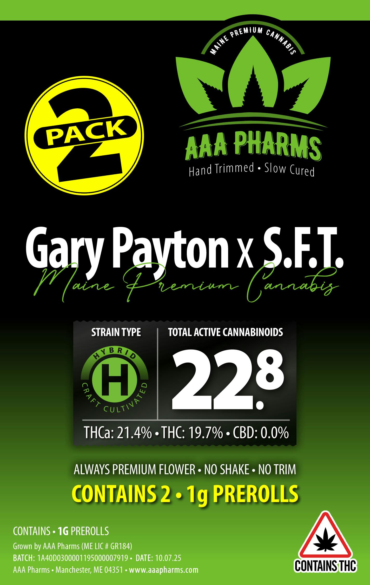 Gary Payton X Stuffed French Toast - 2 pack 1g Pre Rolls - AAA Pharms