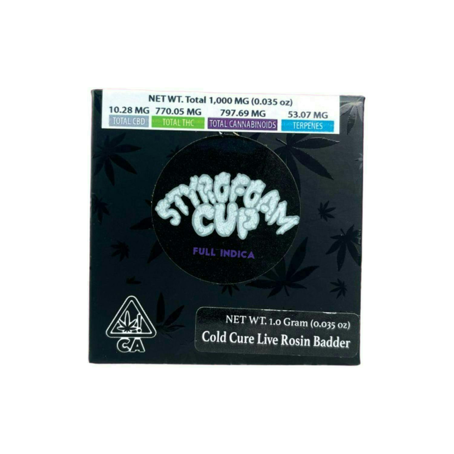 Styrofoam Cup Cold Cure Live Rosin Badder 1g - Team Elite Genetics