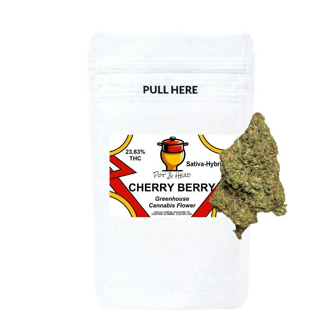 28g Green House Flower | Cherry Berry - Pot & Head
