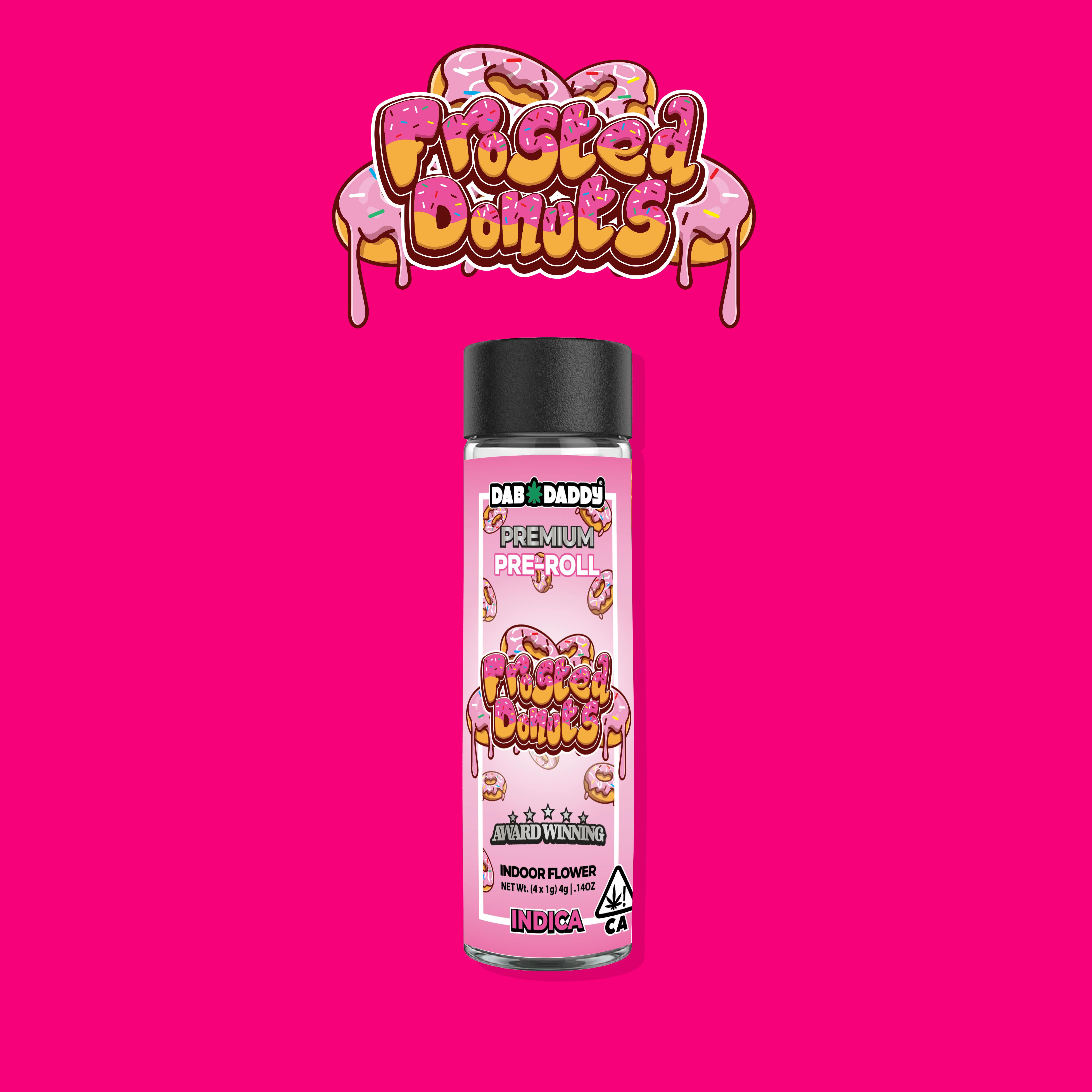 Frosted Donuts Pre-Rolls Dab Daddy® (4x1g) 4g Premium Indoor Flower ...